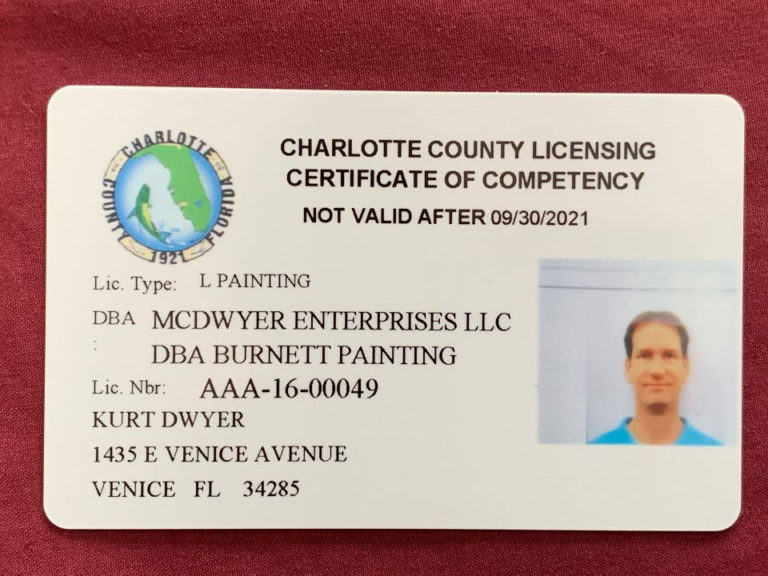 Licenses - Burnett Painting Venice FL